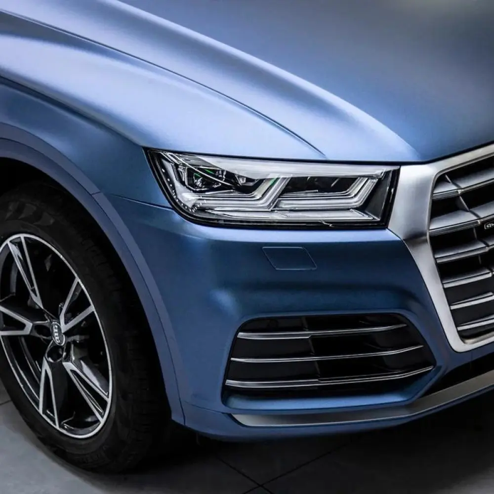 Matte Satin Storm Blue Vinyl Wrap | Metallic Diamond Storm Blue Car Wraps