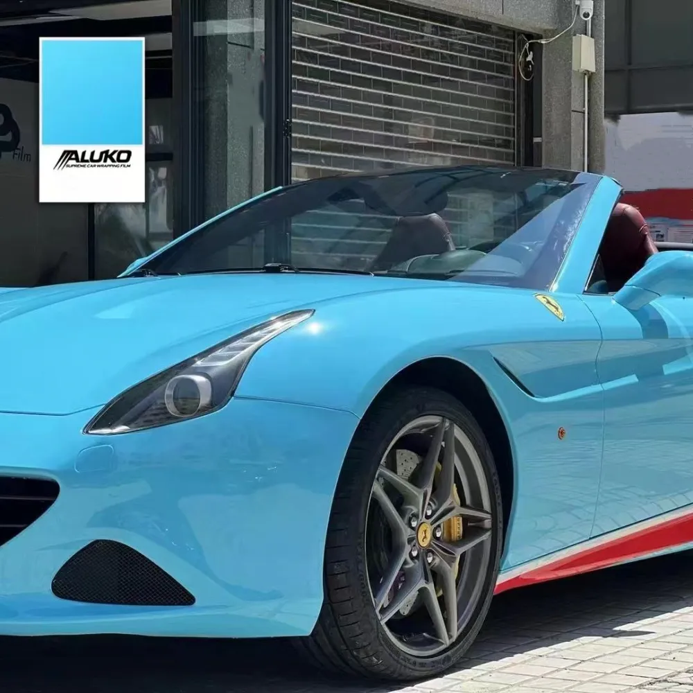 Cool Gloss Sky Blue Vinyl Wrap | Gloss Light Blue Car Wrap