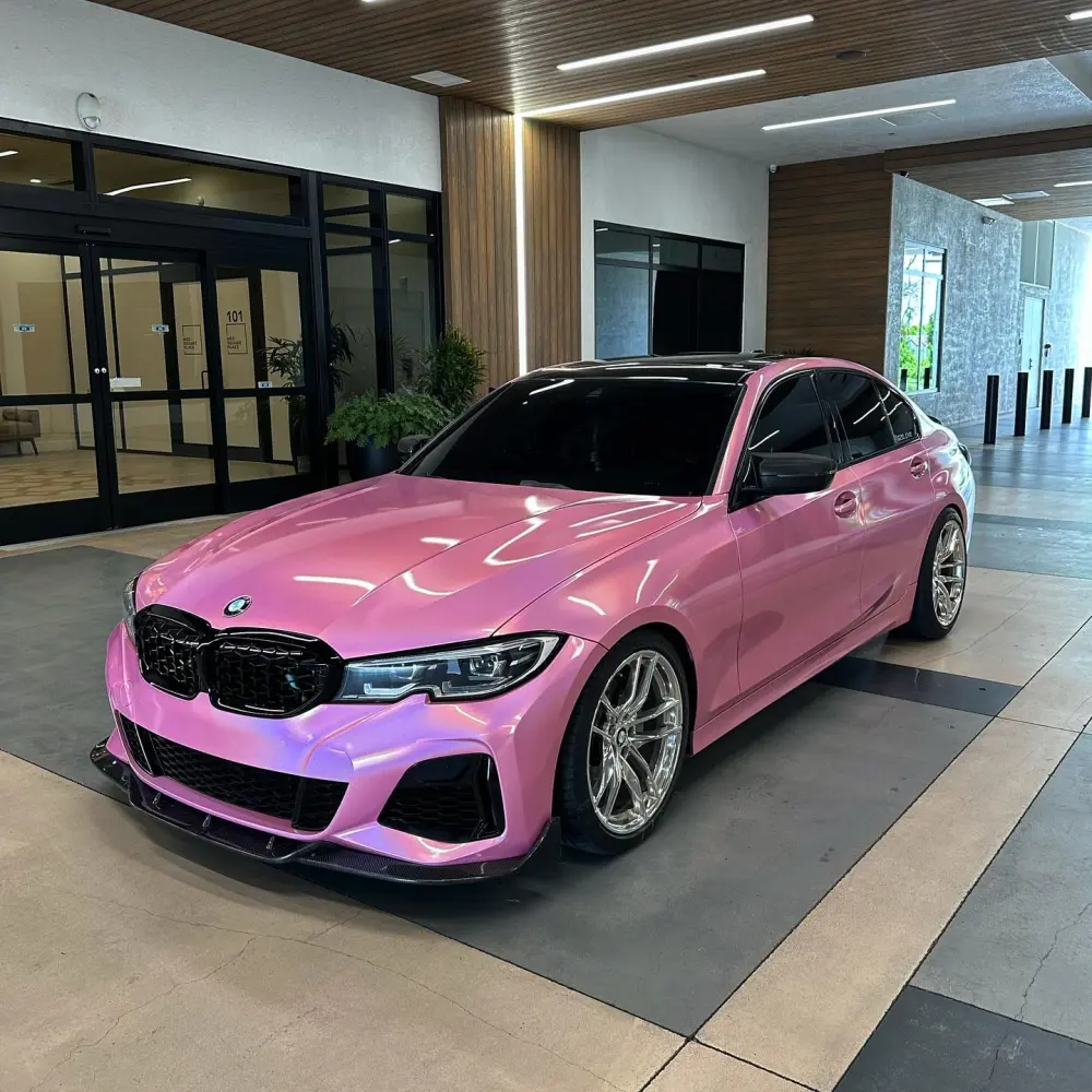 Best Gloss Rainbow Pink Car Wrap | Metallic Rainbow Pink Vinyl Wrap ...