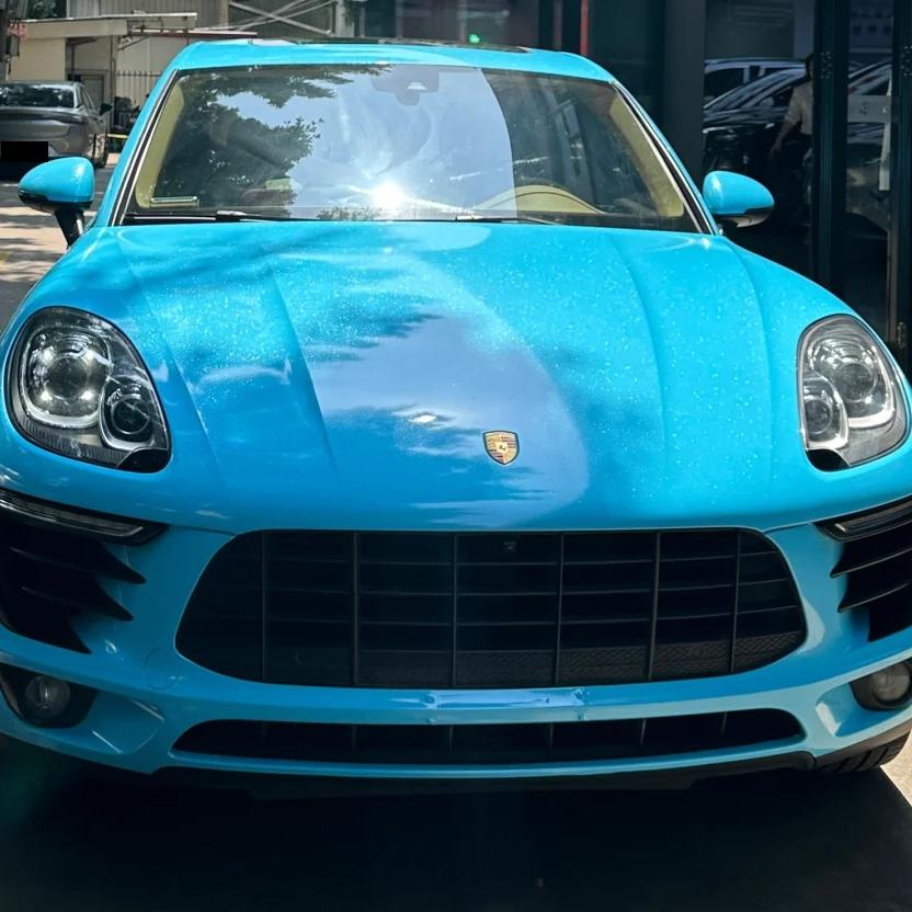 Gloss Glitter Sky Blue Car Wrap | Metallic Sparkle Sky Blue Vinyl Wraps