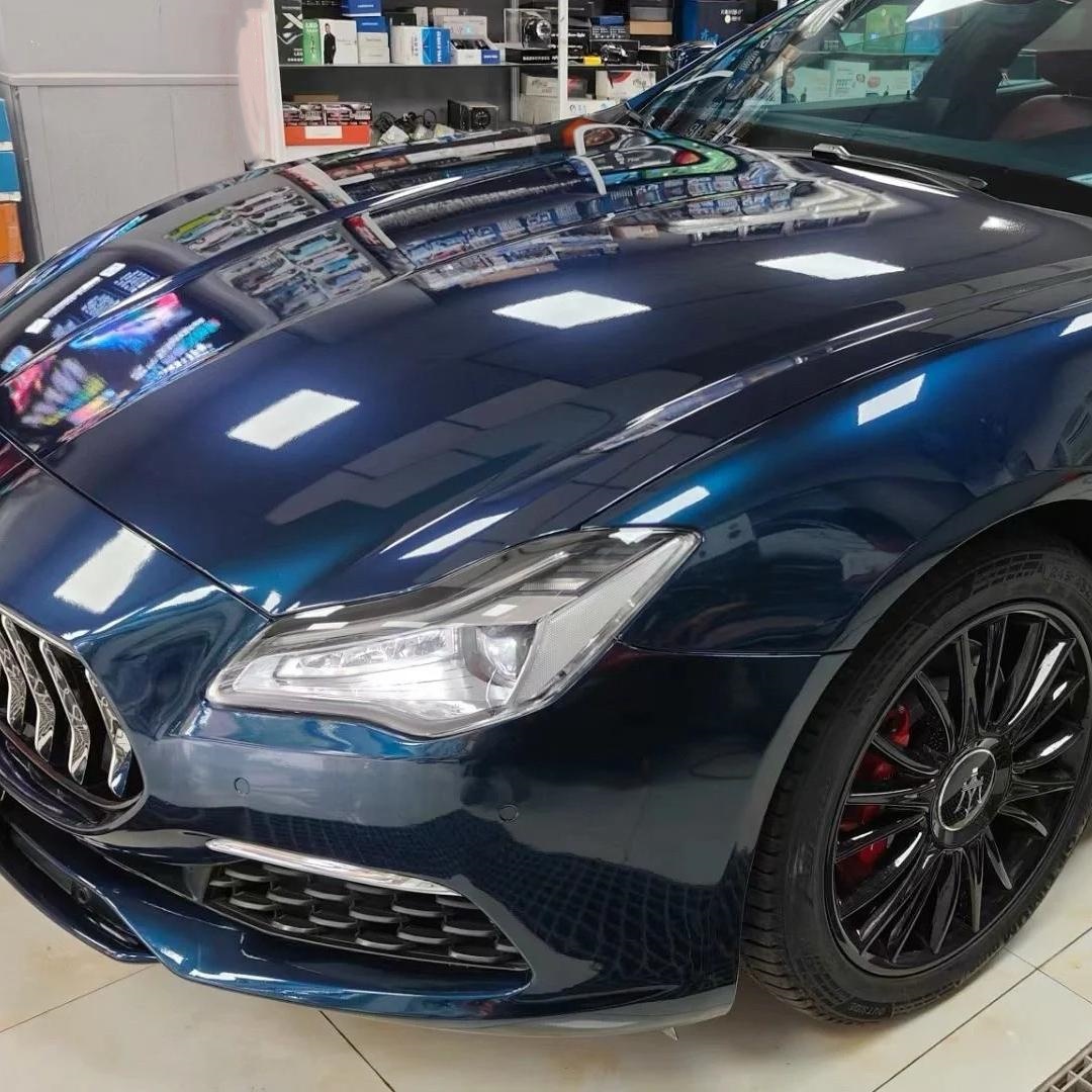 Gloss Metallic Midnight Blue Vinyl Wrap| Metal Midnight Blue Car Wrap