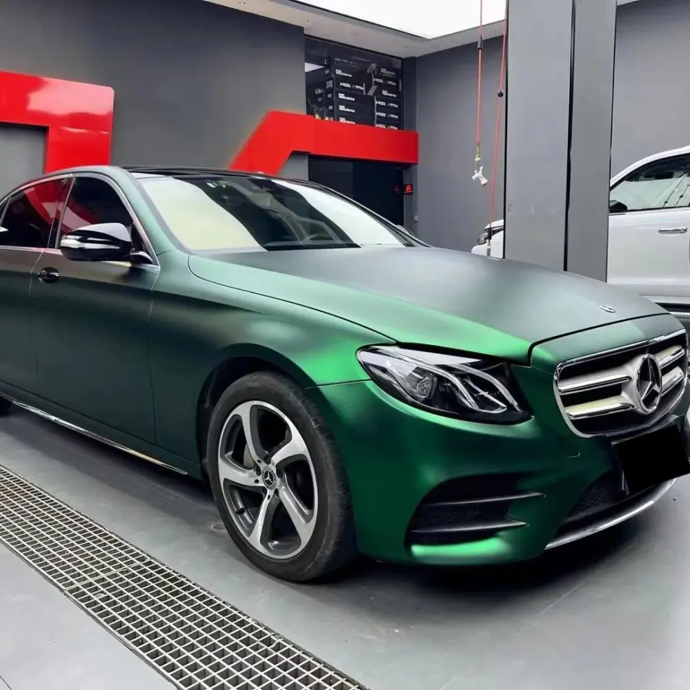 Matte Venom Green Wrap | Metallic Chrome Venom Green Car Vinyl - ALUKOVINYL