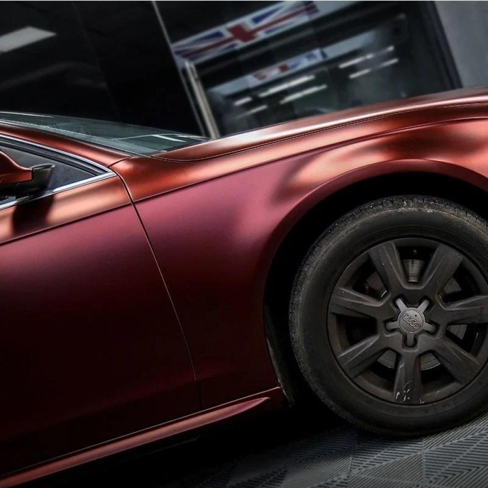 Best Matte Metallic Wine Red Car Wrap | Metallic Wine Red Vinyl Wraps