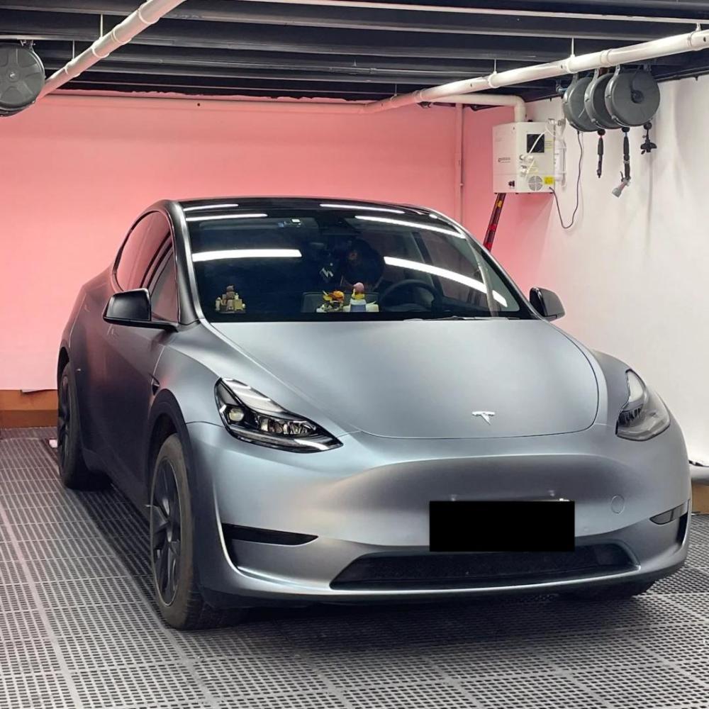 Best Matte Grey Blue Car Wrap | Metallic Grey Blue Vinyl Wraps - ALUKOVINYL
