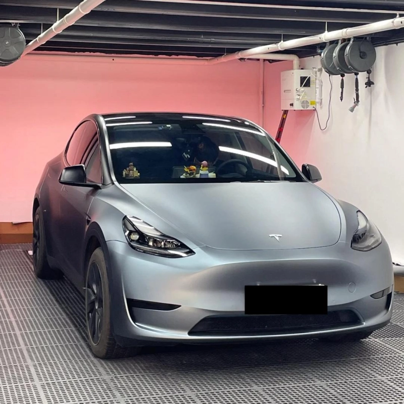 Best Matte Grey Blue Car Wrap | Metallic Grey Blue Vinyl Wraps - ALUKOVINYL