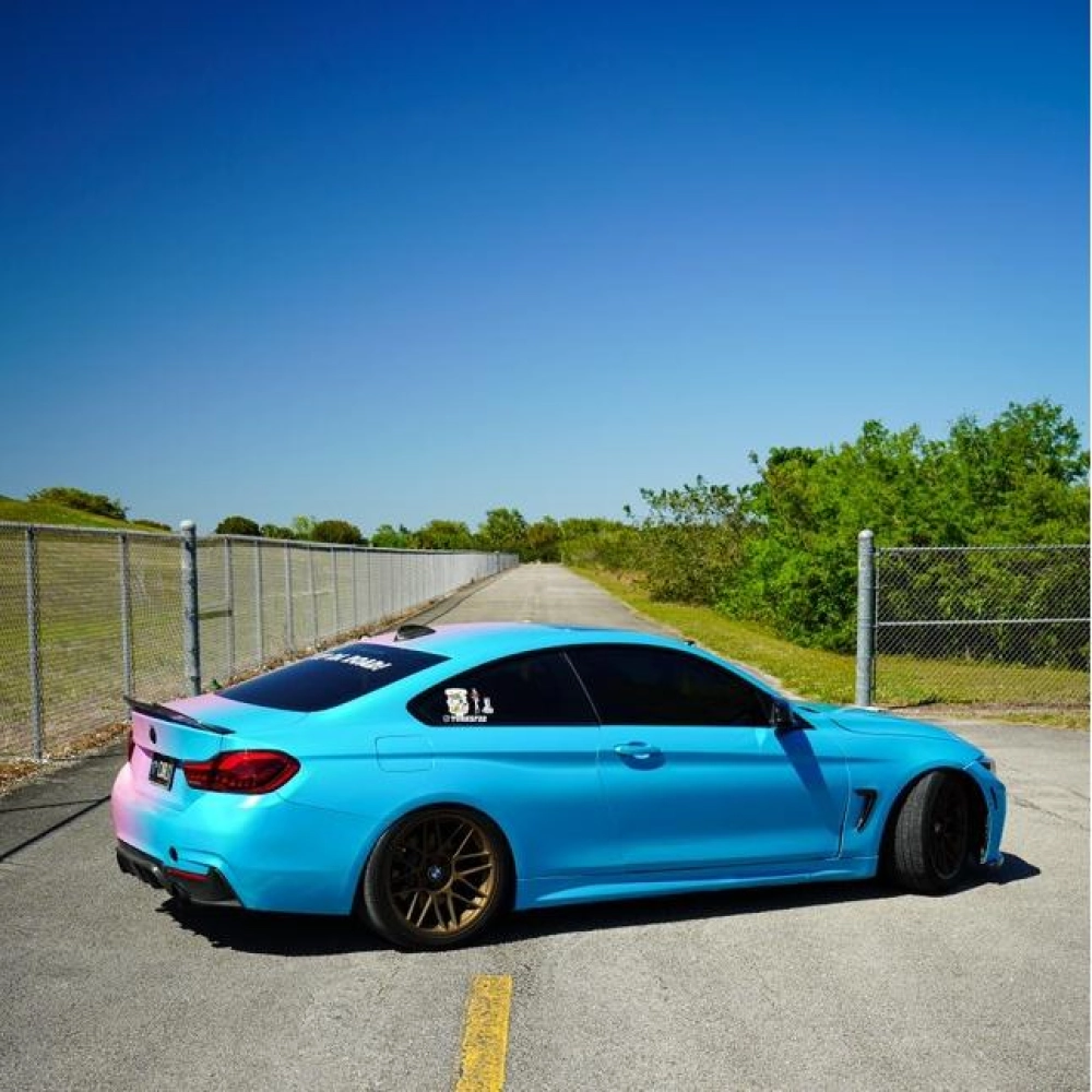 ALUKOVINYL Laser Pink To Blue Gradient Custom Vinyl Wrap