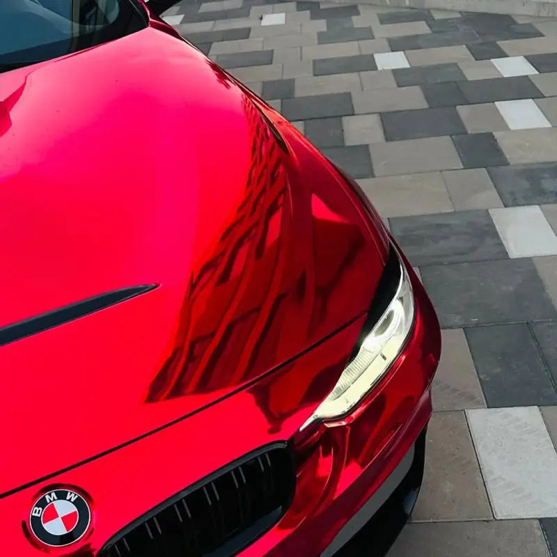Gloss Chrome Candy Apple Red Wrap | Metallic Candy Apple Red Car Vinyl