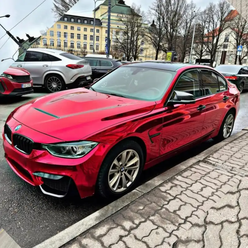 Gloss Chrome Candy Apple Red Wrap | Metallic Candy Apple Red Car Vinyl
