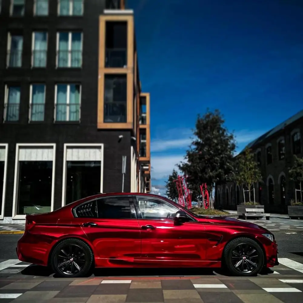 Gloss Chrome Candy Apple Red Wrap | Metallic Candy Apple Red Car Vinyl