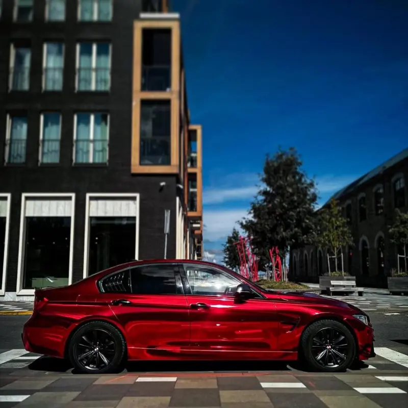 Gloss Chrome Candy Apple Red Wrap | Metallic Candy Apple Red Car Vinyl