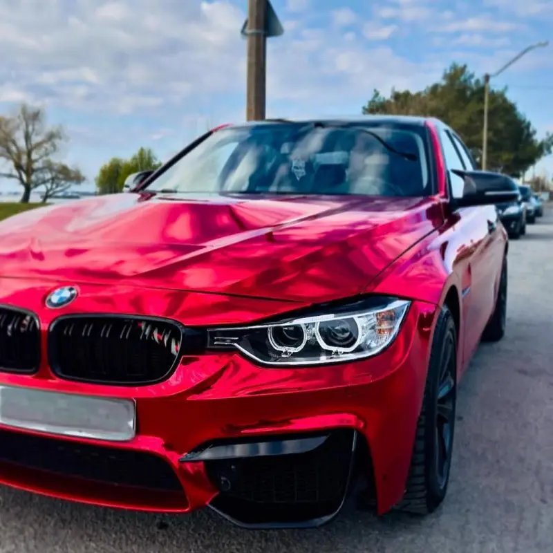 Gloss Chrome Candy Apple Red Wrap | Metallic Candy Apple Red Car Vinyl
