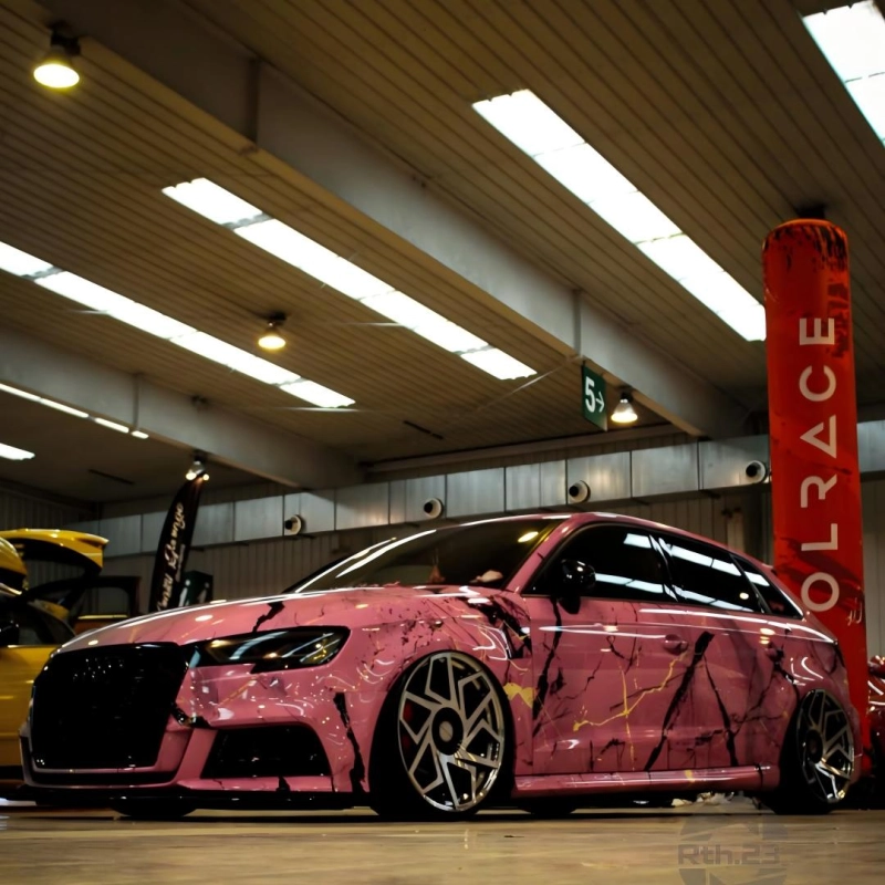 ALUKOVINYL Pink to Gray Gradient Custom Marble Vinyl Wrap - ALUKOVINYL