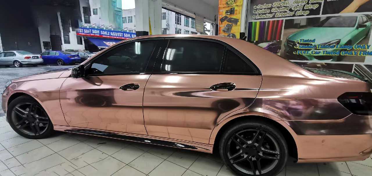 Best Gloss Mirror Chrome Rose Gold Wrap | Metallic Chrome Rose Gold Car ...