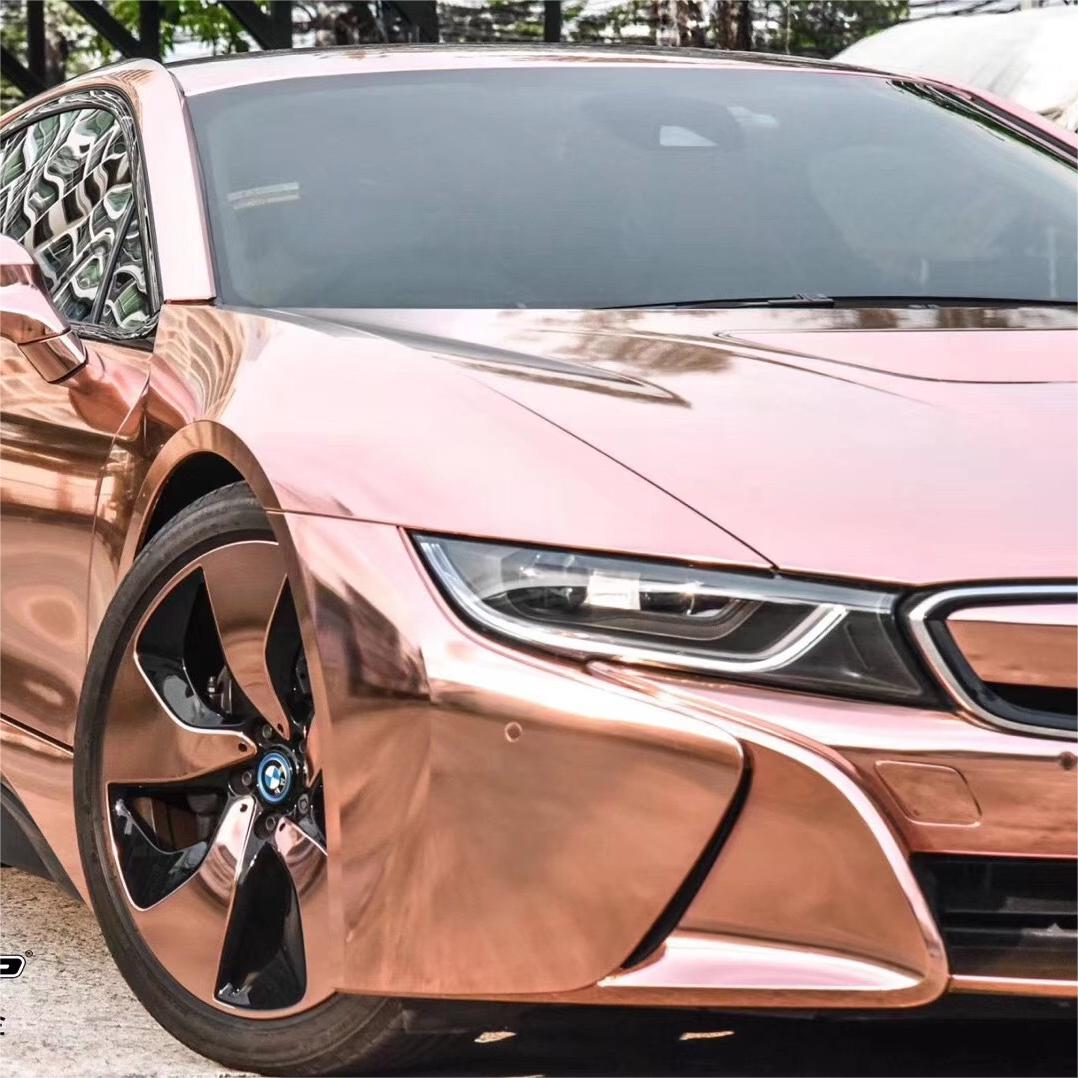 Best Gloss Mirror Chrome Rose Gold Wrap | Metallic Chrome Rose Gold Car ...