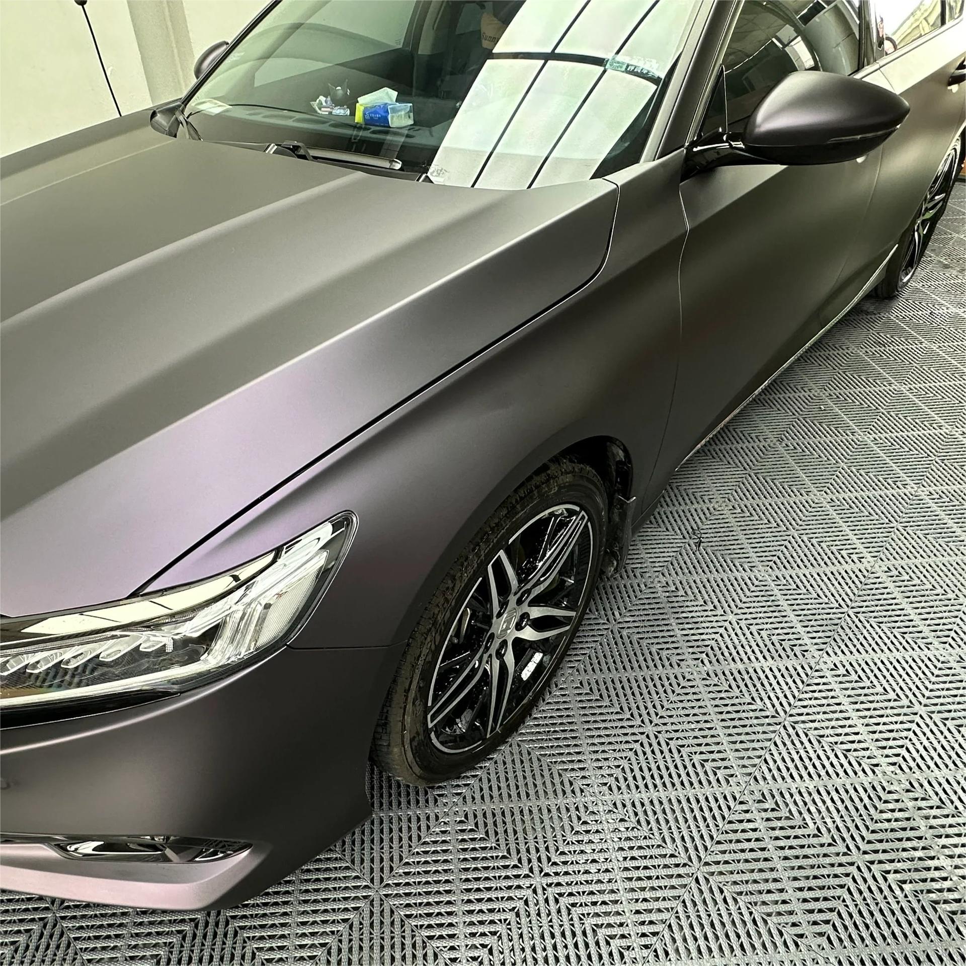 Matte Black Purple Wrap | Metallic Black Purple Car Wrap - ALUKOVINYL