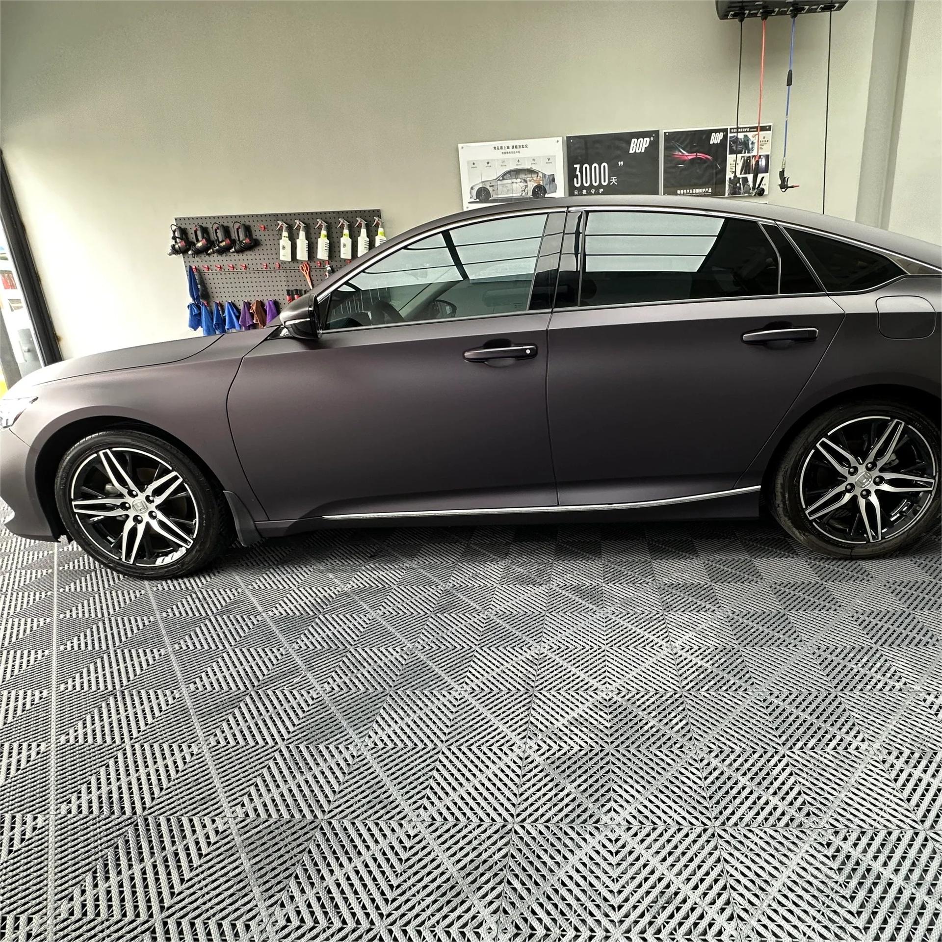 Matte Black Purple Wrap | Metallic Black Purple Car Wrap - ALUKOVINYL