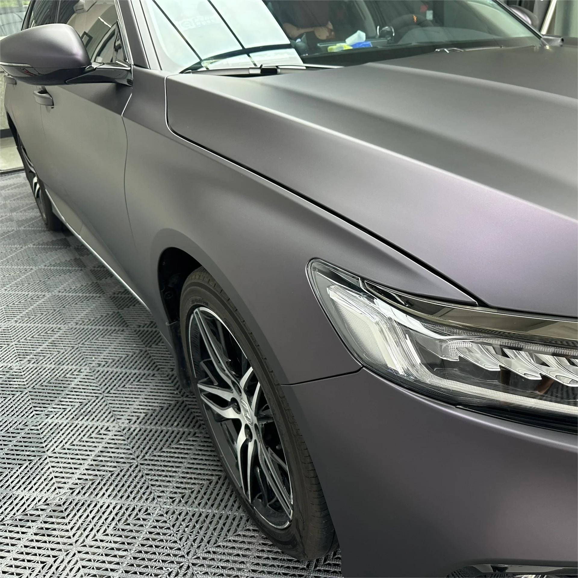 Matte Black Purple Wrap | Metallic Black Purple Car Wrap - ALUKOVINYL