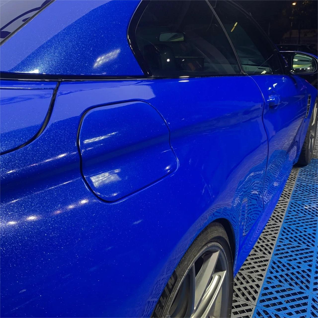Gloss Diamond Blue Wrap | Metallic Sparkle Blue Vinyl Wraps - ALUKOVINYL