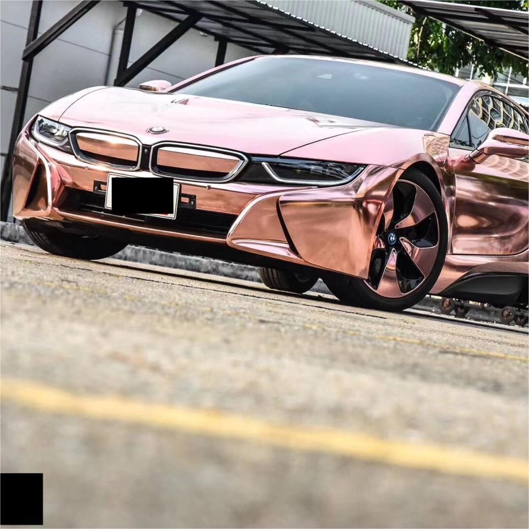 Best Gloss Mirror Chrome Rose Gold Wrap | Metallic Chrome Rose Gold Car ...