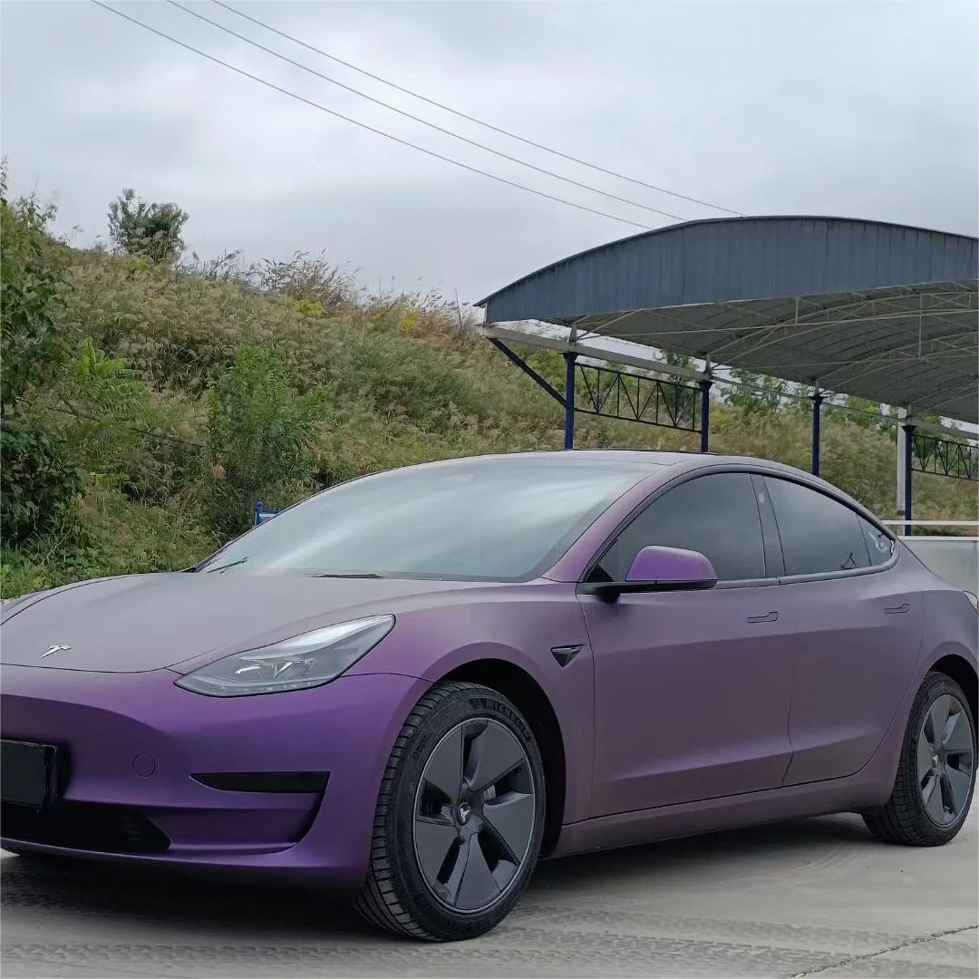 Best Matte Dark Purple Vinyl Wrap | Metallic Dark Purple Car Wraps