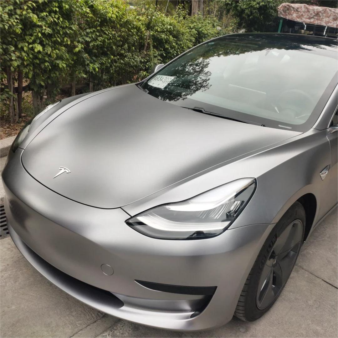 Matte Titanium Grey Car Wrap | Matte Metallic Titanium Grey Vinyl Wraps - ALUKOVINYL