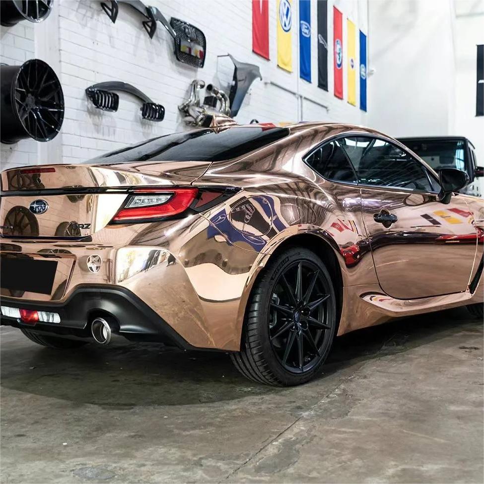 Best Gloss Mirror Chrome Rose Gold Wrap | Metallic Chrome Rose Gold Car ...