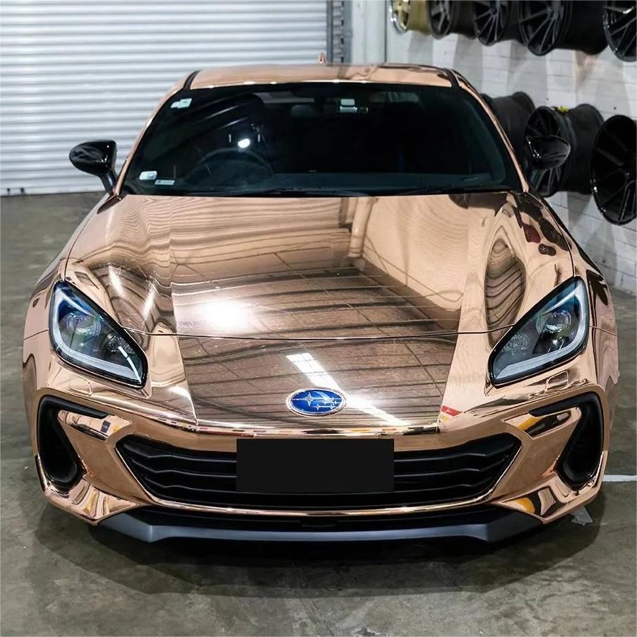 Best Gloss Mirror Rose Gold Wrap | Rose Gold Chrome Vinyl Wrap Pink Car ...