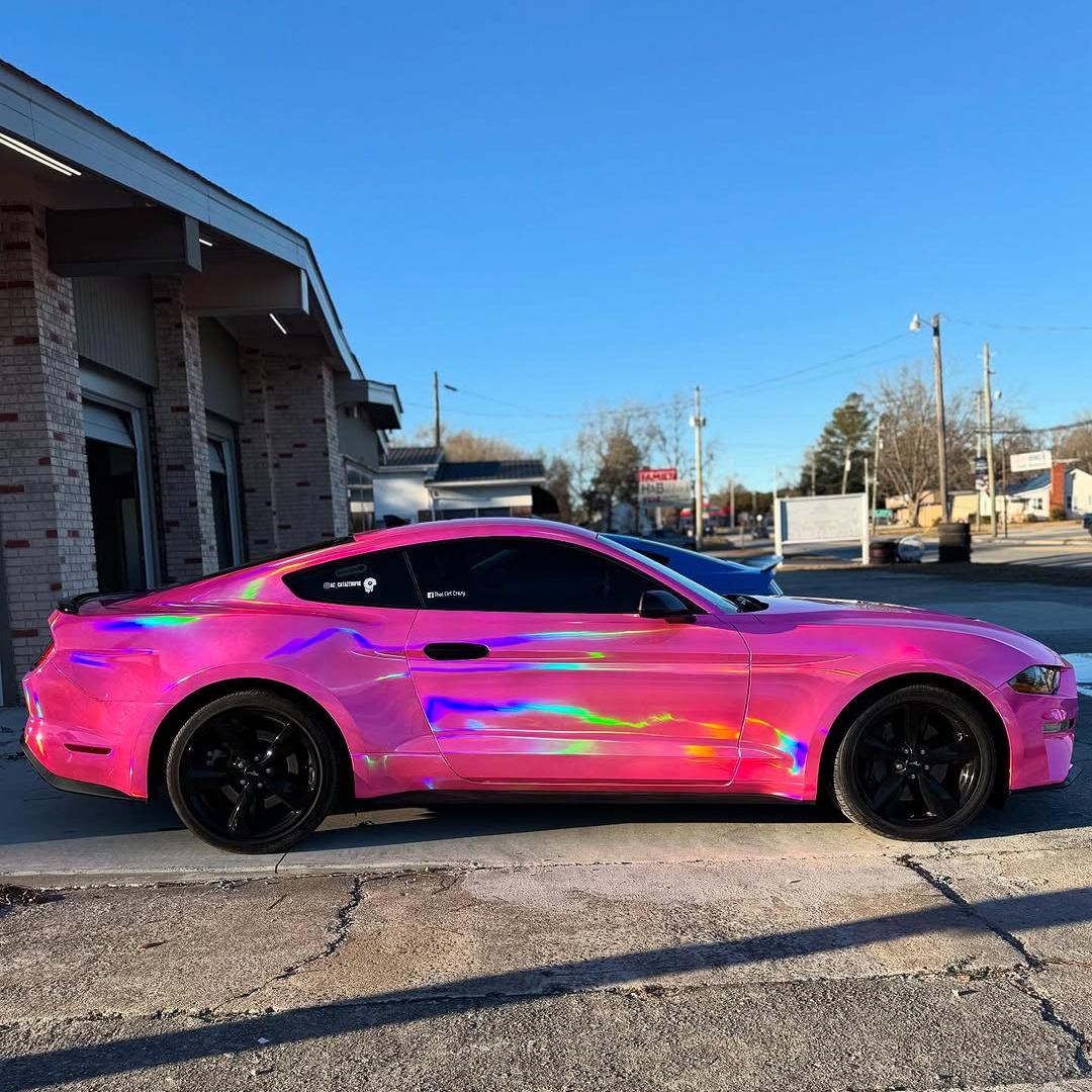 Gloss Pink Holographic Chrome Laser Car Wrap for Coupe BMW: The ...