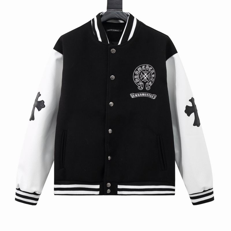 Top EM Sneakers Chrome Hearts Embroidered Logo Patchwork Jacket (Black ...