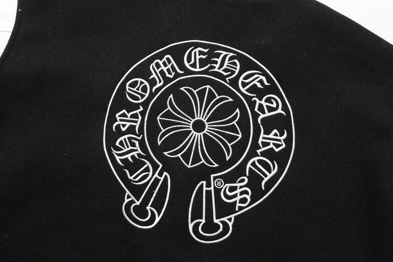 Top EM Sneakers Chrome Hearts Embroidered Logo Patchwork Jacket (Black ...