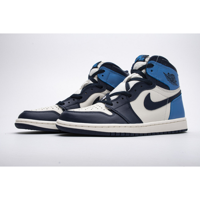 1:1 Replica Jordan 1 Retro High Obsidian UNC