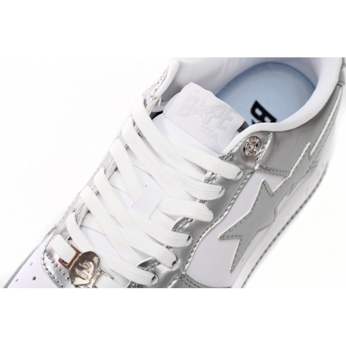 A Bathing Ape Bape Sta Low Silver 1H73 191 921