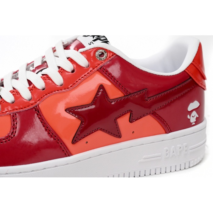 Fake BapeSta Red And White Mirror Surface for dopesneakers