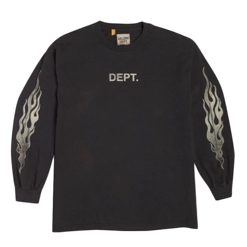Gallery Dept. Flames LS T-Shirt Black