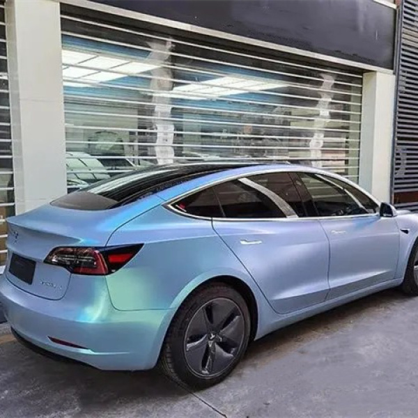 Best Ravoony Matte Diamond Grey Blue Car Vinyl Wrap - ravoony.com