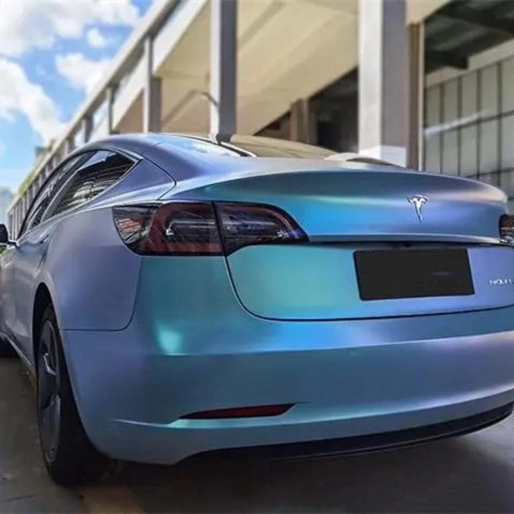 Best Ravoony Matte Diamond Grey Blue Car Vinyl Wrap - ravoony.com