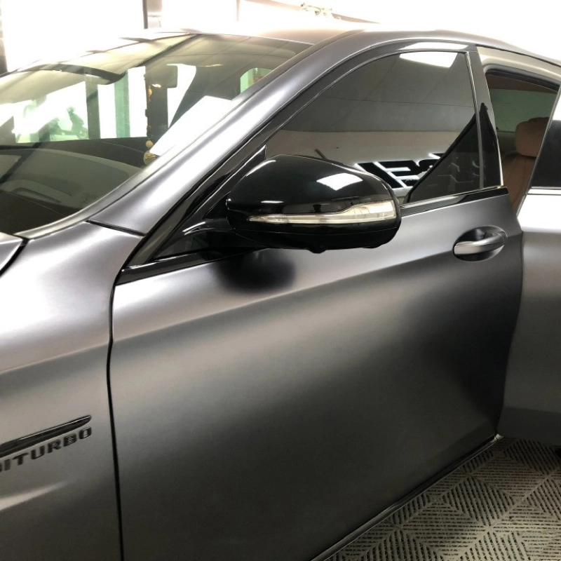 dark gray car wrap