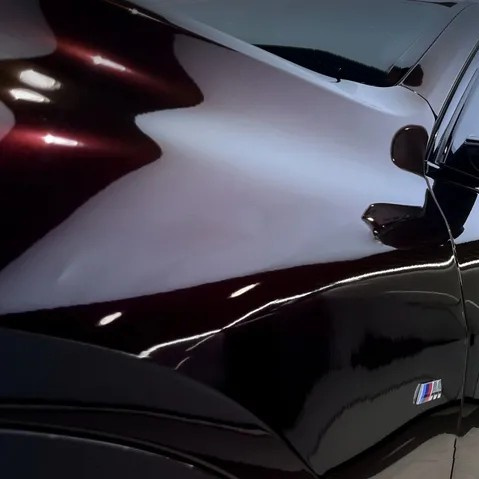 Best Ravoony Glossy Diamond Black Red Vinyl Car Wrap - ravoony.com