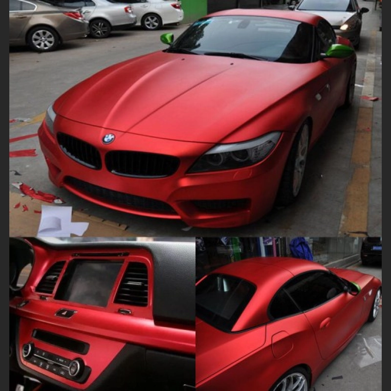 Best Ravoony Matte Chrome Red Car Vinyl Wrap - ravoony.com