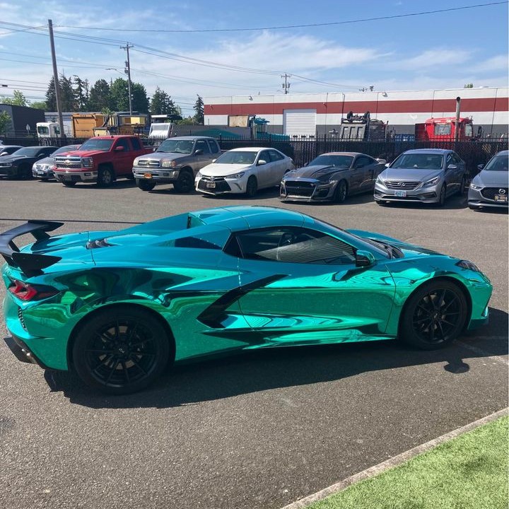 Best Ravoony Glossy Chrome Teal Car Vinyl Wrap - ravoony.com