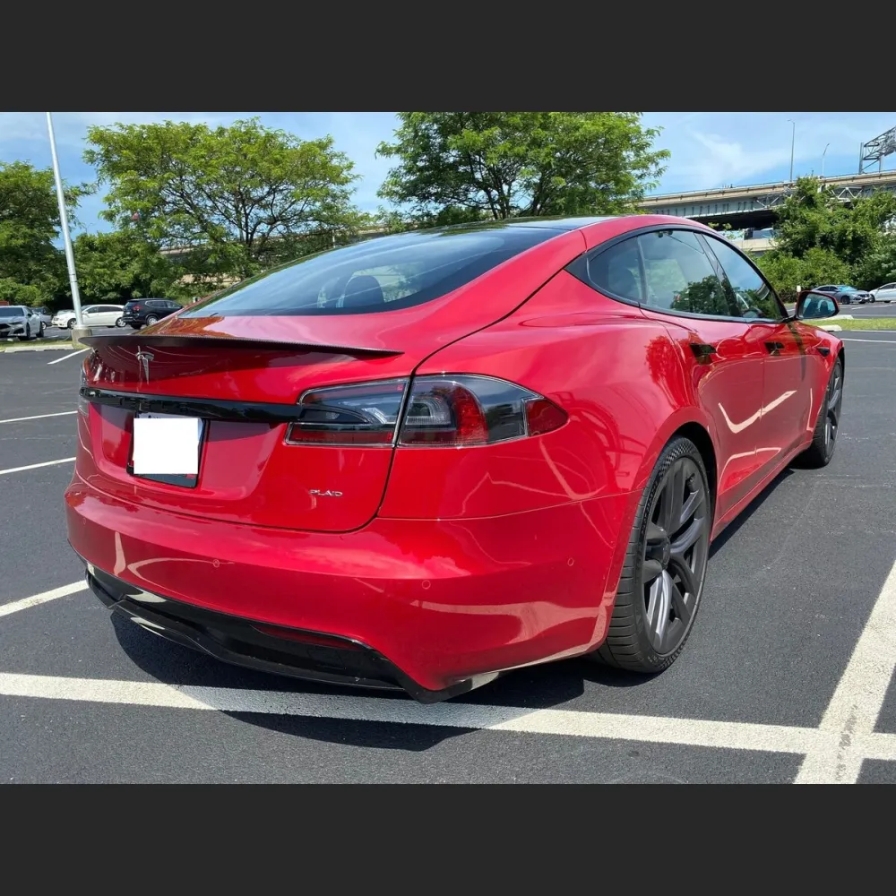Tesla Model S Wrap, Best Ravoony Porsche Gloss Carmine Red Vinyl Car ...