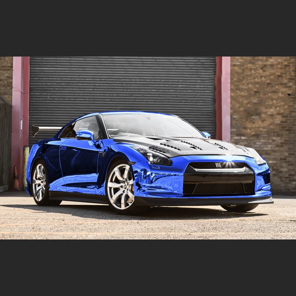 Chrome Blue Car Vinyl Wrap,Best Ravoony Glossy Chrome Blue Car Vinyl ...
