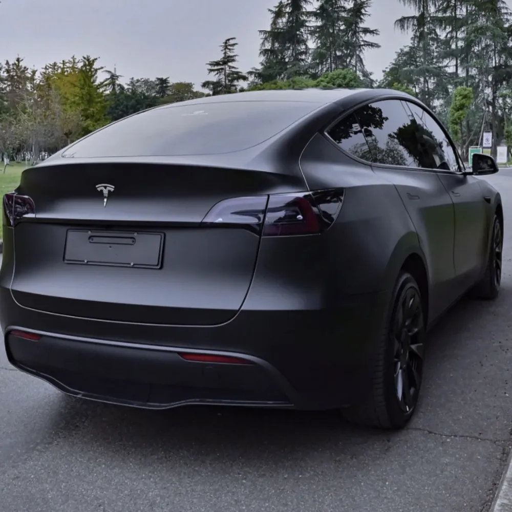 Tesla Model Y Wrap,Best Ravoony Matte Black Car Vinyl Wrap Tesla Model ...