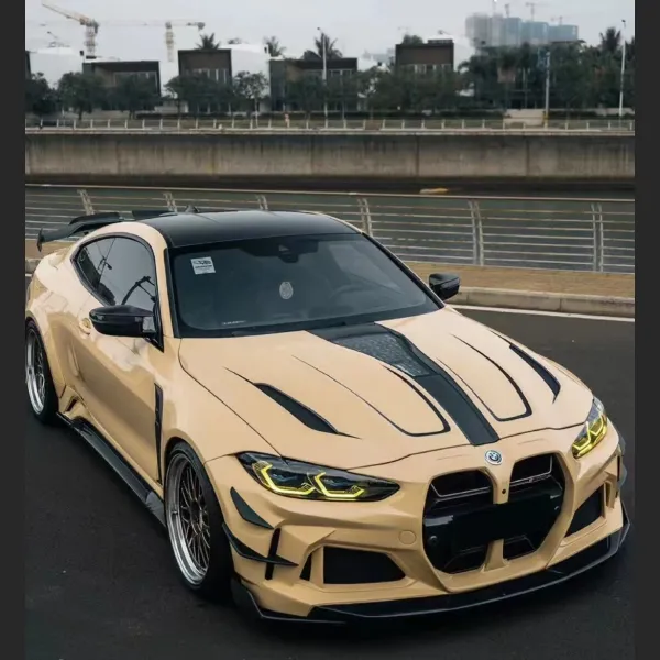 BMW M4 Wrap, Best Ravoony Gloss Sandstorm Car Wrap BMW M4 Wrap- ravoony.com