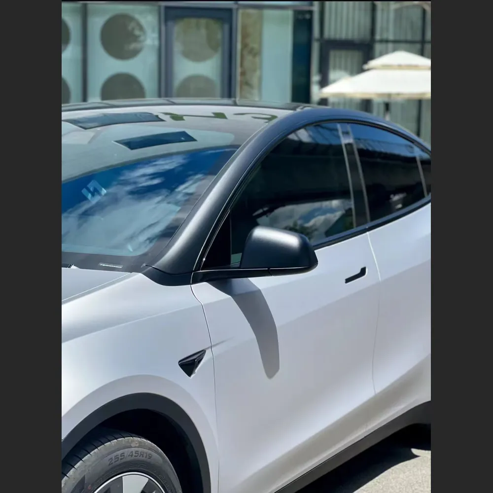 Tesla Model Y Wrap, Best Ravoony Ultimate Flat Silver Car Vinyl Wrap ...