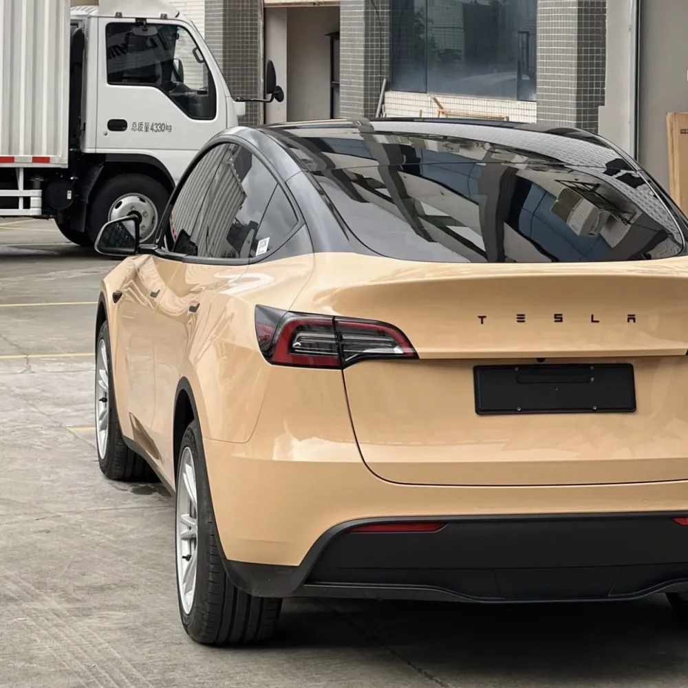 Tesla Model Y Wrap, Best Ravoony Gloss Sandstorm Car Wrap Tesla Model Y ...