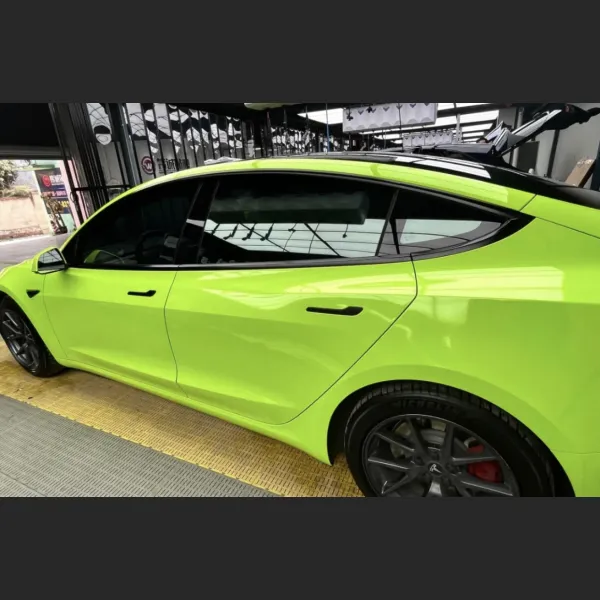 Tesla Model 3 Wrap, Best Ravoony Gloss Apple Green Car Wrap Tesla Model ...