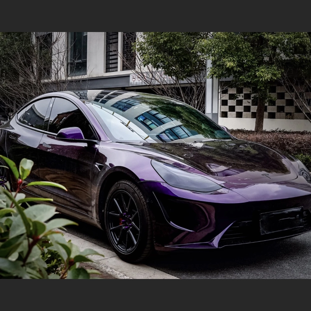 Tesla Model 3 Wrap ,Best Ravoony Gloss Midnight Purple Car Vinyl Wrap ...