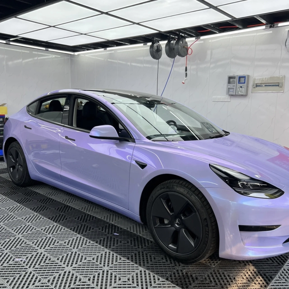 Tesla Model 3 Wrap,Best Ravoony Twin Silver Purple Car Vinyl Wrap Tesla ...