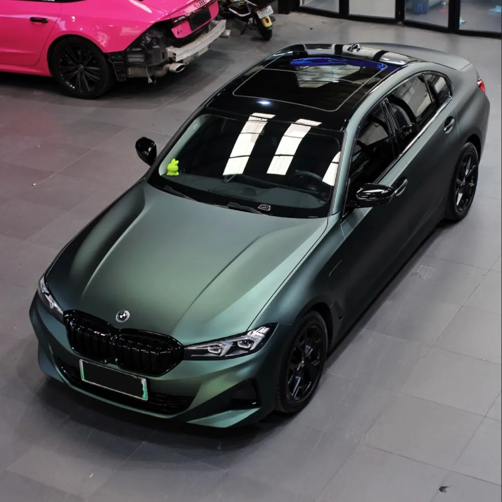 BMW I3 Wrap, Best Ravoony Matte Emerald Green Car Vinyl Wrap BMW I3 ...